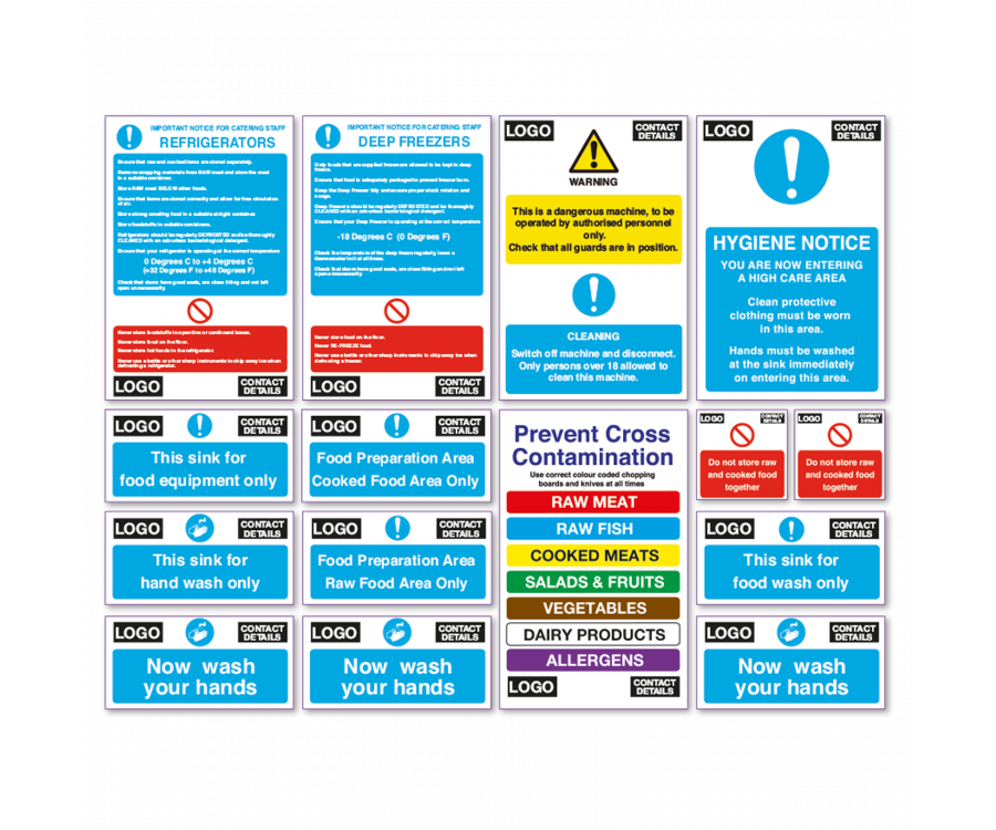 Branded Catering Health & Safety Starter Sign Pack – Raynor Hygiene
