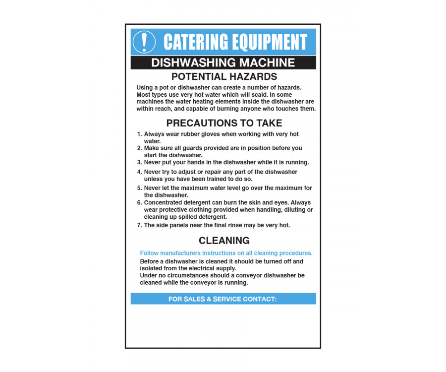 Dishwashing Machine Safety Guidance Notice – Raynor Hygiene