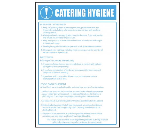 Catering Hygiene Notice – Raynor Hygiene