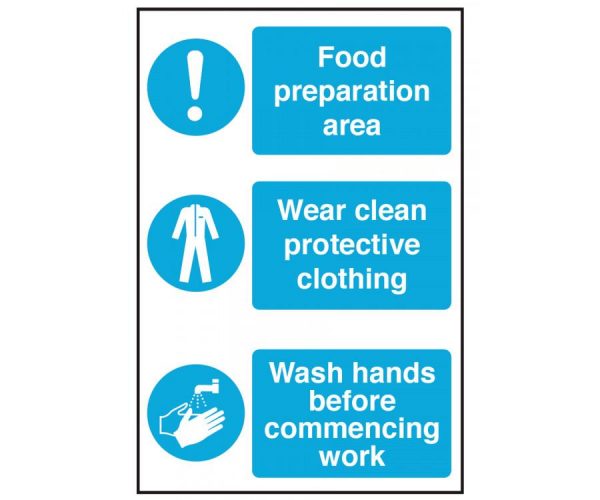 Food Prep Area / Wear PPE / Wash Hand Before Work vinyl sticker ...