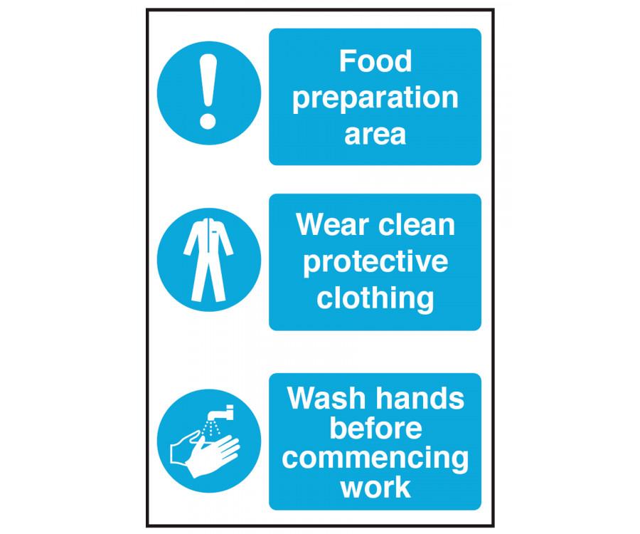 Food Prep Area / Wear PPE / Wash Hand Before Work vinyl sticker ...