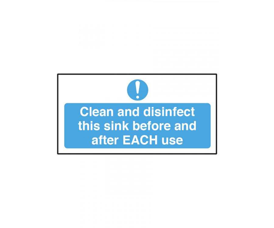 Clean and Disinfect This Sink Notice – Raynor Hygiene