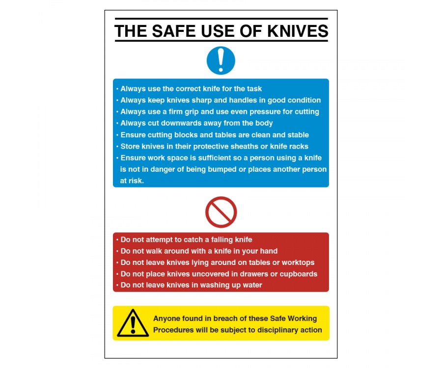 The Safe Use of Knives Notice? – Raynor Hygiene