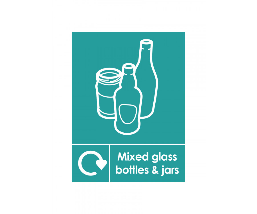 Mixed Glass Bottles and Jars Recycling Bin Sticker – Raynor Hygiene