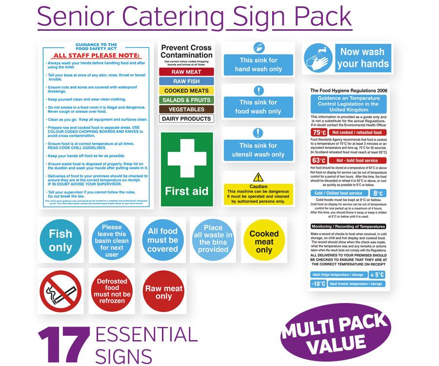 SENIOR CATERING SIGN PACK – Raynor Hygiene