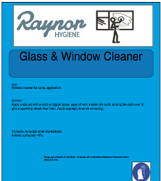 LABEL – GLASS & WINDOW – Raynor Hygiene