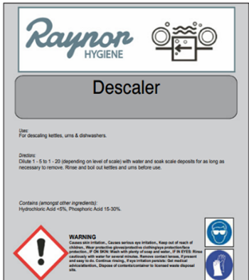 LABEL – DESCALER – Raynor Hygiene