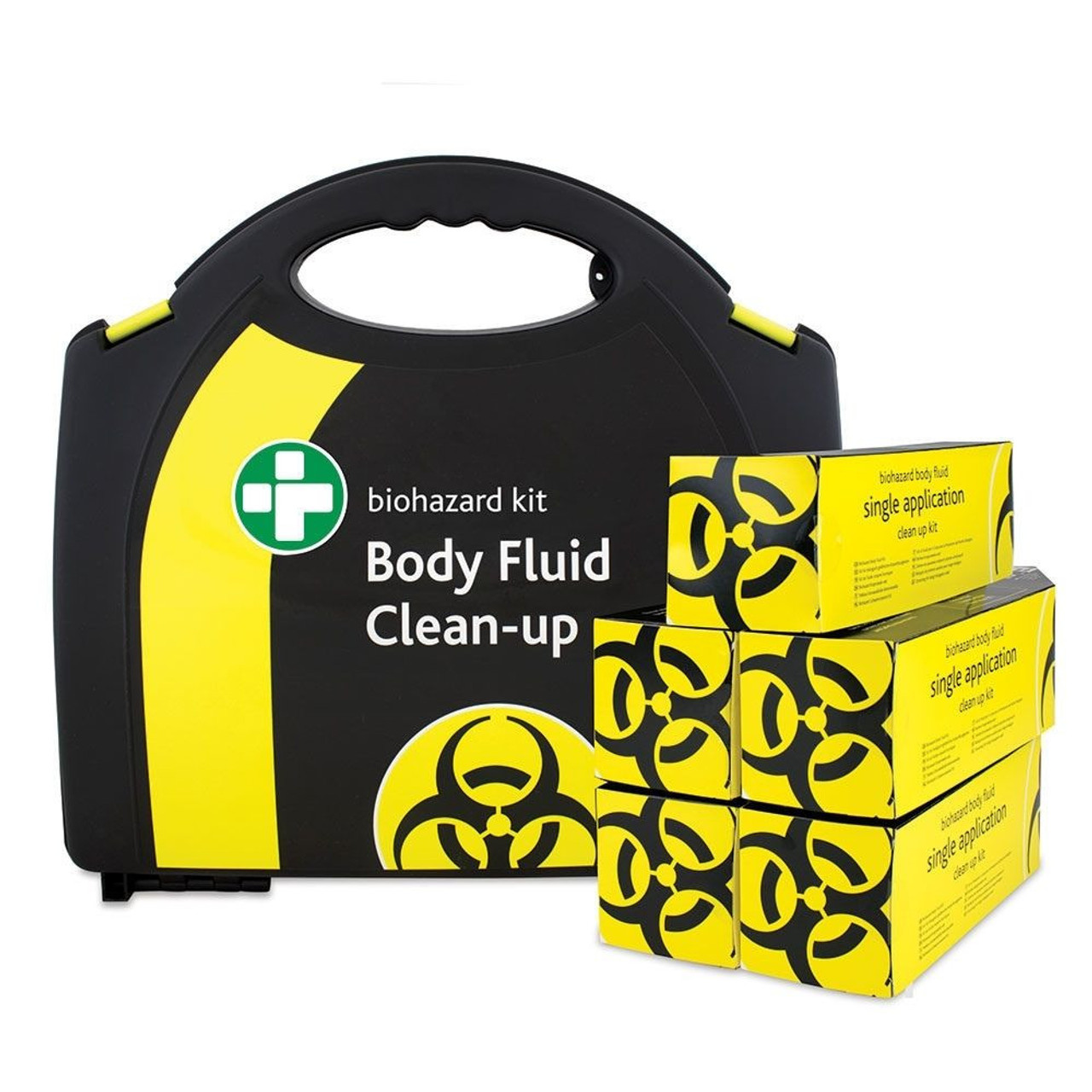 Biohazard Body Fluid Clean Up Kit 5 Individual Applications With Wall ...