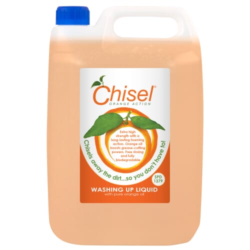 CHISEL ORANGE OIL WASHING UP LIQUID 25% 1x5ltr – Raynor Hygiene