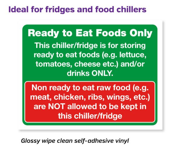 Ready To Eat Foods Only Notice – Raynor Hygiene