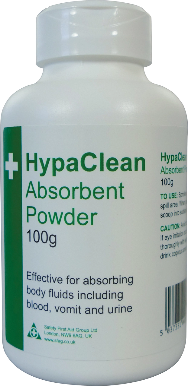 Absorbent Powder 100g to Clean Up Body Fluid Spillage – Raynor Hygiene