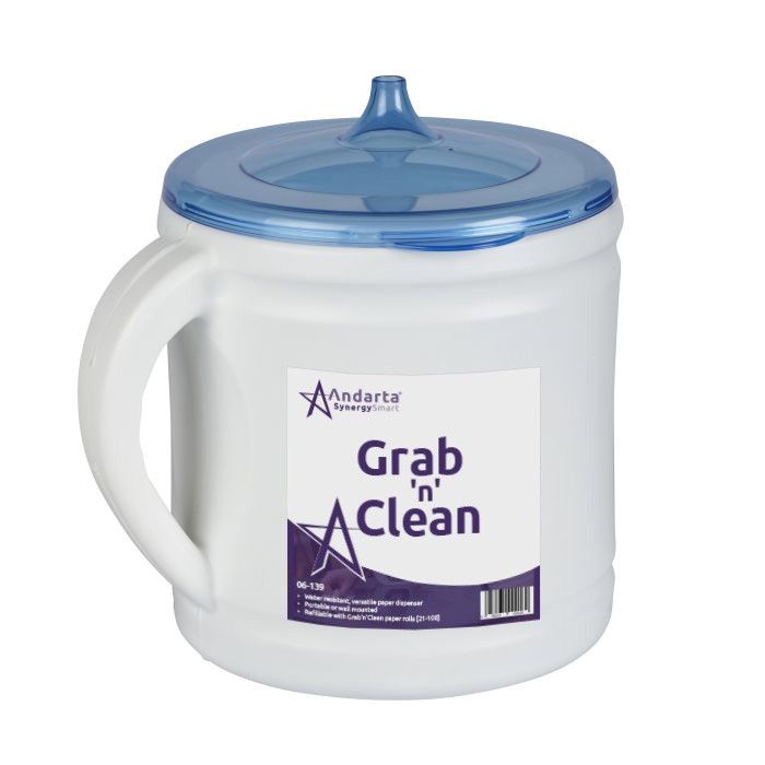 PORTABLE BLUE ROLL DISPENSER GRAB N CLEAN SYSTEM – Raynor Hygiene