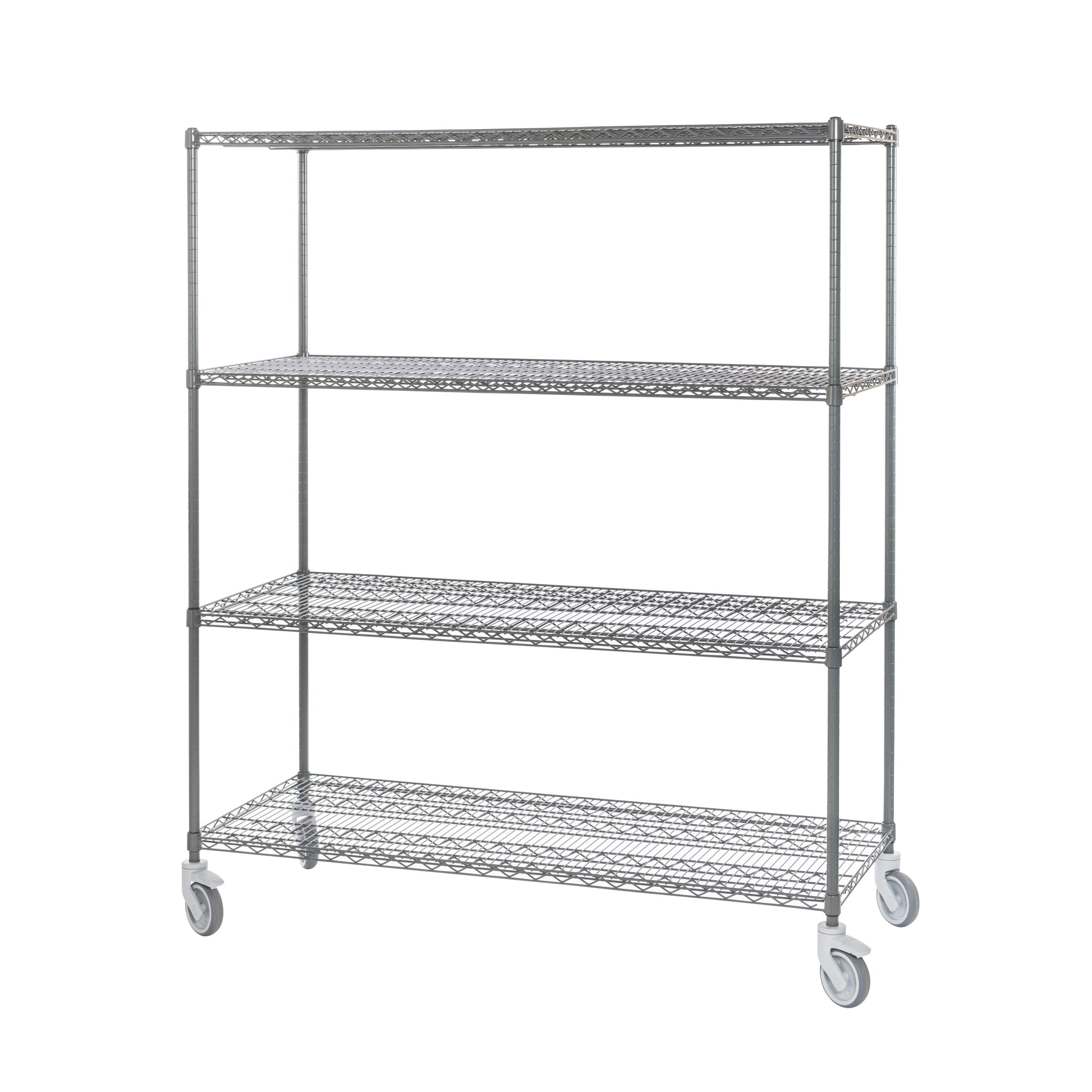 EZ Store + Wire Shelving System, 4-tier, 1000mm W x 400mm D x 1800mm H ...