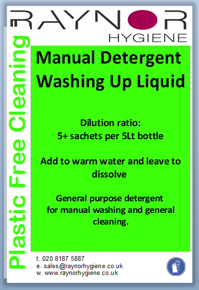 LABEL – MANUAL DETERGENT WASH UP LIQUID FOR 5LT BOTTLE – Raynor Hygiene